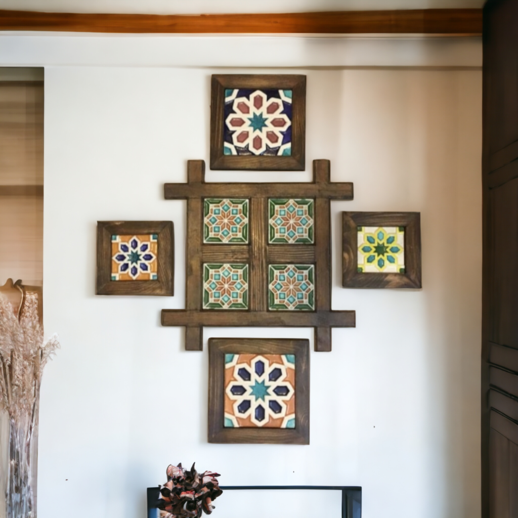 Wall Collage of Wooden and Ceramics Wall frames for Wall Decor ...