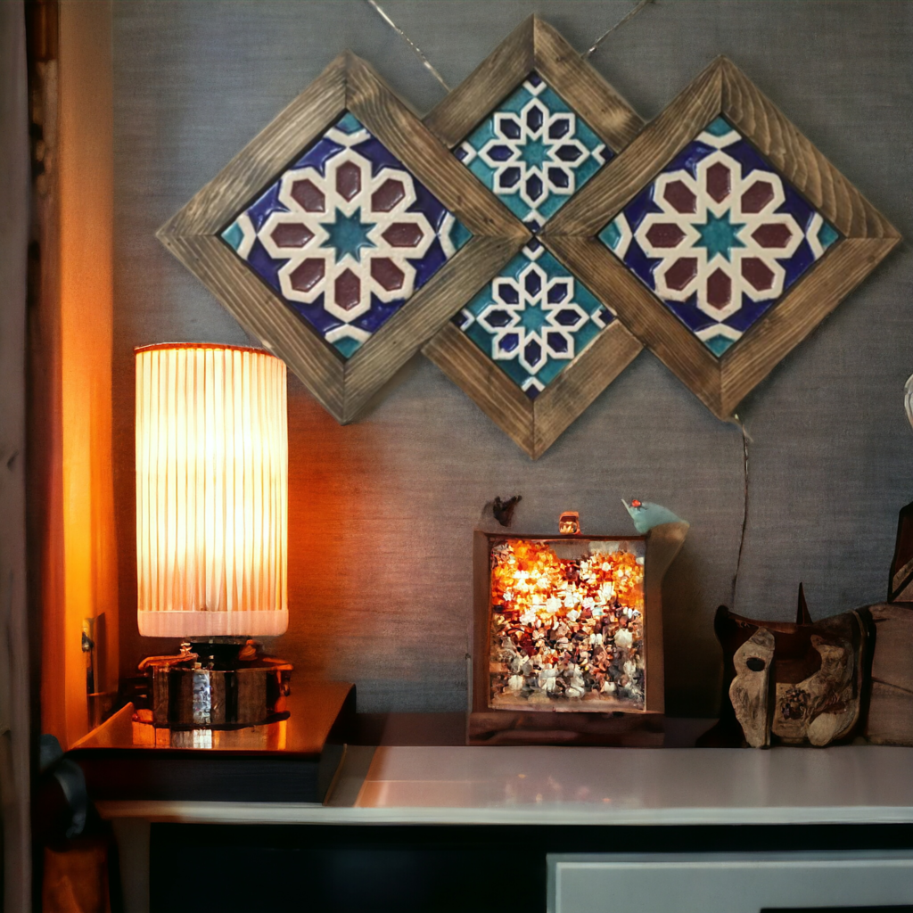 Wall Collage of Wooden and Ceramics Wall frames for Wall Decor - The ...